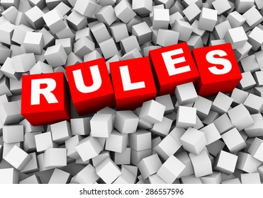 3d Rendering Word Text Rules Abstract Stock Illustration 286557596 ...