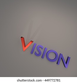 3d Rendering Word Vision Isolated On Stock Illustration 449772781 ...