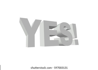 3d Rendering Word Yes On White Stock Illustration 597003131 | Shutterstock