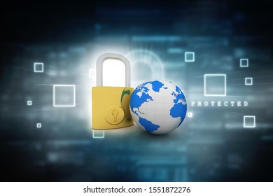 3d Rendering World Protection Concept Stock Illustration 1551872276 ...