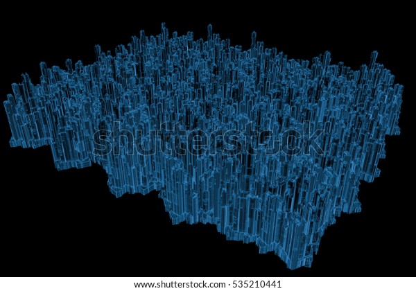 3d Rendering X Ray Urban City Stock Illustration 535210441 | Shutterstock