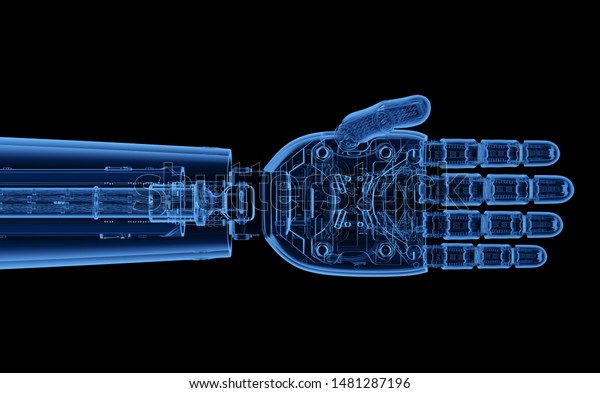 3d Rendering Xray Cyborg Hand Robotic Stock Illustration 1481287196 ...