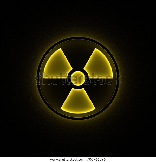 3d Rendering Yellow Glowing Nuke Sign Stock Illustration 700766095 ...