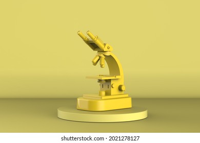 3d Rendering Yellow Microscope Optical Yellow Stock Illustration ...