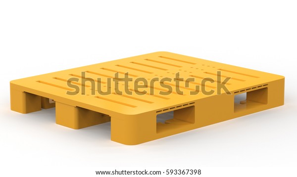 3d Rendering Yellow Plastic Pallet On Stock Illustration 593367398 ...