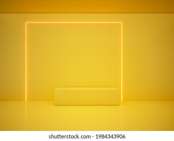 3d Rendering Yellow Podium Lighting Line Stock Illustration 1984343906 ...