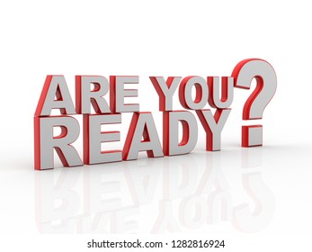 3d Rendering You Ready Question Mark Stock Illustration 1282816921 ...