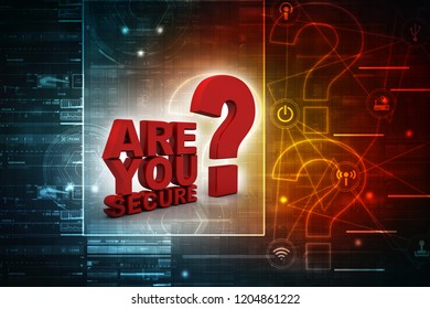 3d Rendering You Secure Question Mark Stock Illustration 1204861219 ...