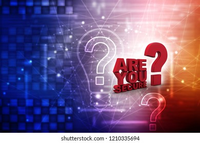 3d Rendering You Secure Question Mark: ภาพประกอบสต็อก 1216492051 ...