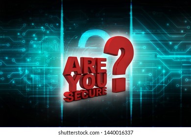 3d Rendering You Secure Question Mark Stock Illustration 1440016337 ...