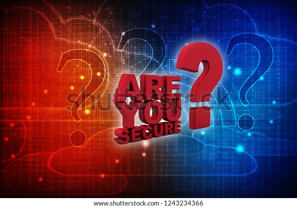 3d Rendering You Secure Question Mark Stock Illustration 1243234366 ...