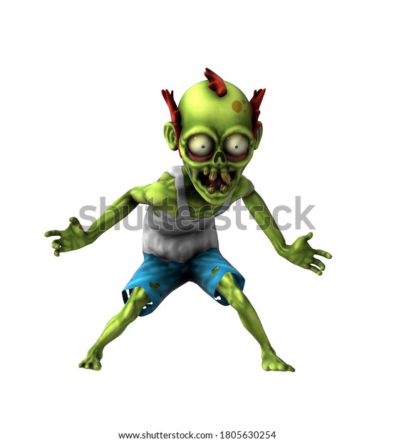 3d Rendering Zombie Attacking Isolated On Stock Illustration 1805630254 ...