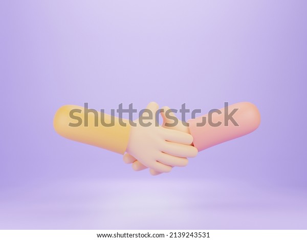 3d Renderingcartoon Character Handshake Successful Deal: ภาพประกอบสต็อก ...