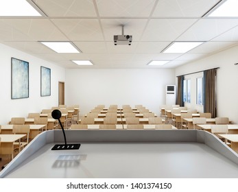 3d Renderingmodern School Classroom Design 스톡 일러스트 1401374150 ...