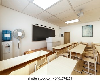 3d Renderingmodern School Classroom Design Stock Illustration ...