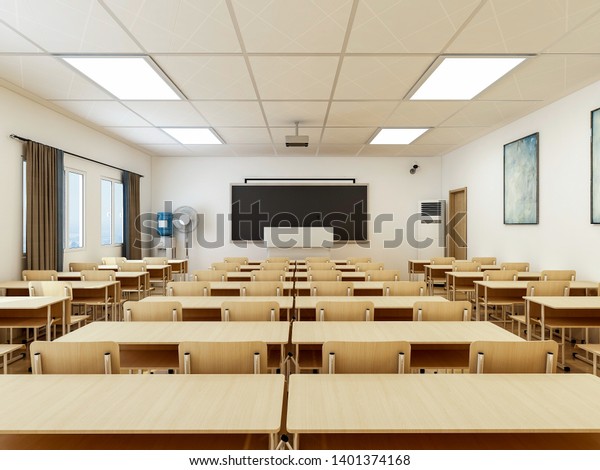 Ilustración de stock sobre Representación 3D,Diseño moderno de aula ...