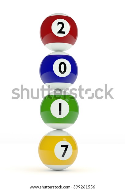 3d Renderings Stacked Pool Balls Year Stock Illustration 399261556 ...