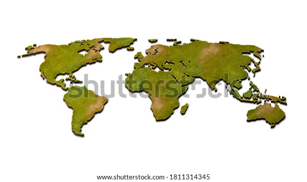 3d Representation World Map Stock Illustration 1811314345 | Shutterstock