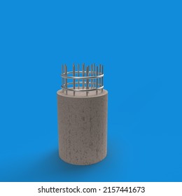 3d Round Columns Rendering Concrete Columns Stock Illustration ...