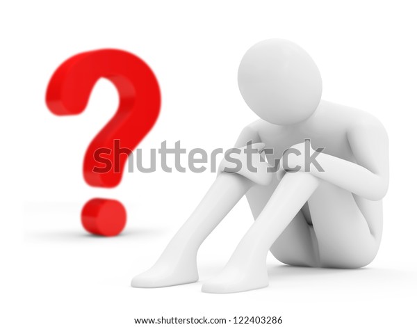 3d Sad Man Question Mark On 库存插图 122403286 | Shutterstock