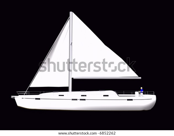 3d Sailboat Side View On Isolated Stock Illustration 6852262 | Shutterstock