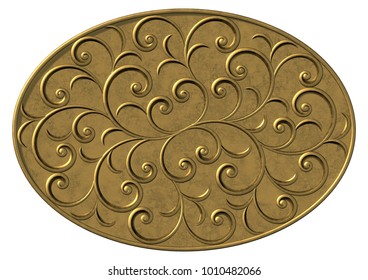 3d Scroll Floral Oval Floral Pattern Stock Illustration 1010482066 ...
