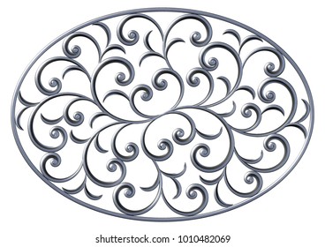 3d Scroll Floral Oval Floral Pattern Stock Illustration 1010482069 ...