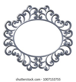 3d Scroll Floral Pattern Oval Frame Stock Illustration 1007153755