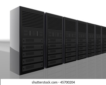 Two Rows Rack Enclosures Containing Computer Stock Vector (Royalty Free ...
