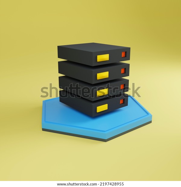 3d Server Icon Realistic Data Center Stock Illustration 2197428955 ...