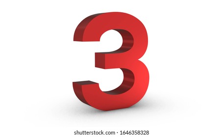 3d Shiny Red Number Three 3 Stock Illustration 1646358328 | Shutterstock