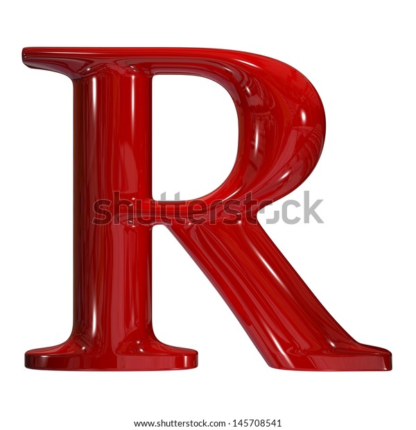 3d Shiny Red Plastic Ceramic Uppercase 库存插图 145708541
