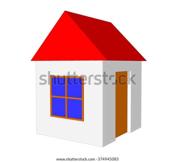 3d Simple House Model Isolated On Stock Illustration 374945083 ...