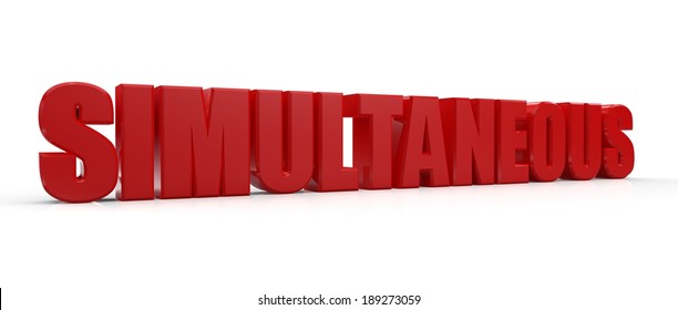 3d Simultaneous Text On White Background Stock Illustration 189273059 ...