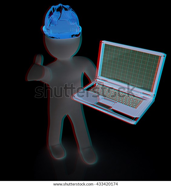 3d Small People Engineer Laptop On Stock Illustration 433420174 ...