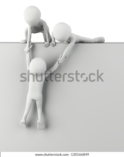 3d Small People Help Get 3d 스톡 일러스트 130166849 | Shutterstock