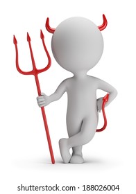3d Small Person Devil Trident 3d Stock Illustration 188026004 ...