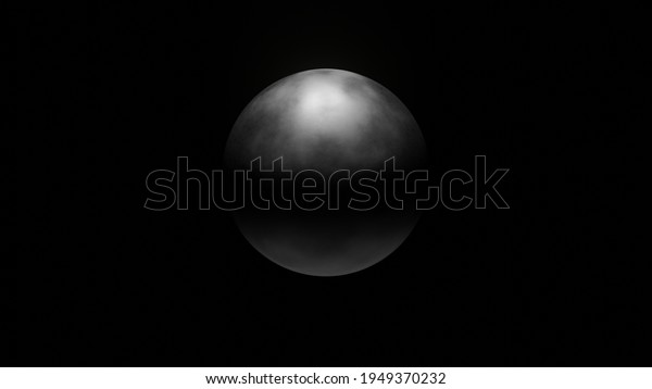 3d Space Planet Illustration Grayscale Background Stock Illustration ...
