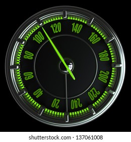 3d Speedometer Isolated On Black Background Stock Illustration ...