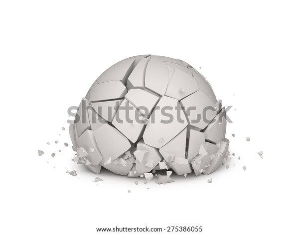 3d Sphere Falling Down Breaking Into Stock Illustration 275386055
