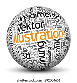 3d Sphere On White Background Word Stock Illustration 292004651 ...