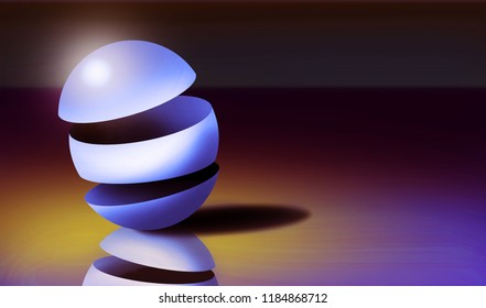 3d Split Ball Design Stock Illustration 1184868712 | Shutterstock