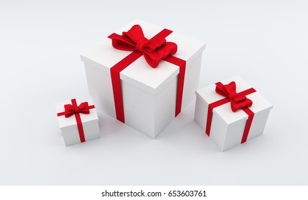 3d Square Gift Box Red Bow Stock Illustration 653603761 | Shutterstock