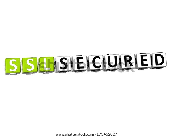 3d Ssl Secured Button Click Here Stock Illustration 173462027 ...
