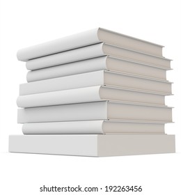 3d Stack Blank Books On White Stock Illustration 192263456 | Shutterstock