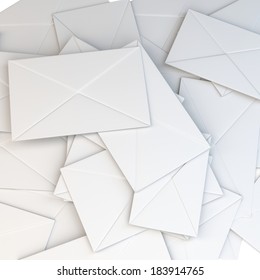 3d Stack Blank White Envelopes On Stock Illustration 183914765 ...