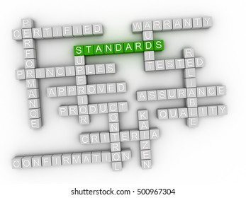 3d Standards Word Cloud Concept On Stock Illustration 500967304 ...