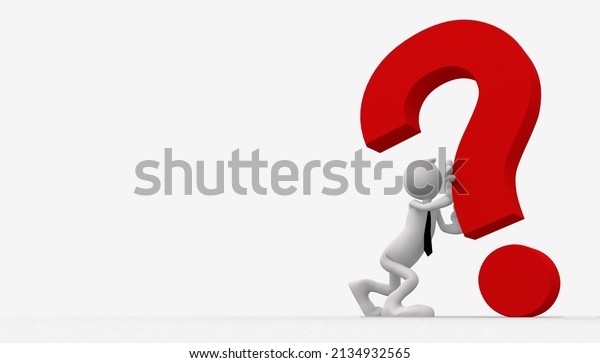 3d stickman 누름 물음표 아이콘 1부 스톡 일러스트 2134932565 | Shutterstock