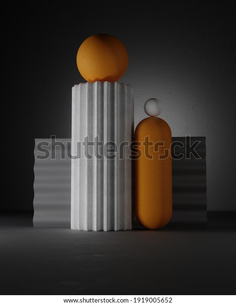 3d Still Life Render Abstract Shape Stock Illustration 1919005652 ...