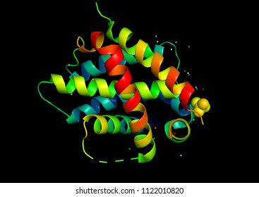 3d Structure Protein Molecule Spatial Model Stock Illustration 1140659927